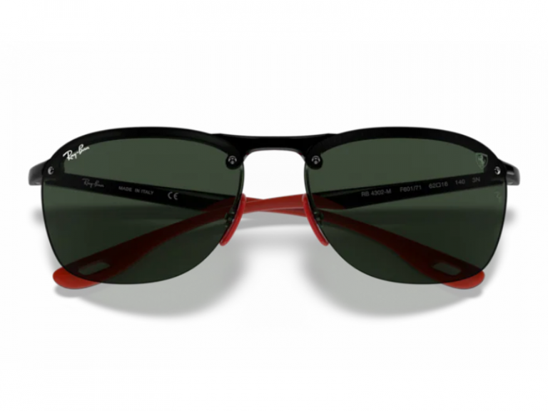 Ray Ban RB4302 Negro Pulido Verde G15 Colección Scuderia Ferrari ...