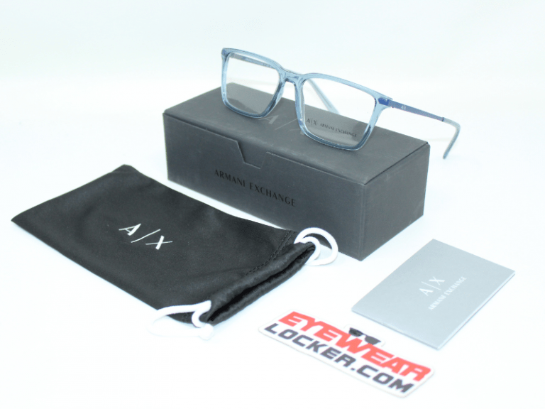 Armani Exchange AX3077 Shiny Transparent Blue – EyewearLocker