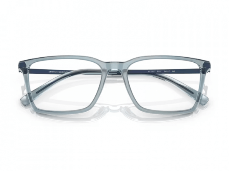 Armani Exchange AX3077 Shiny Transparent Blue – EyewearLocker